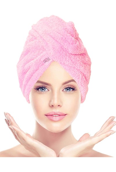 Chizgy Mikrofiber Düğmeli Saç Havlusu Saç Bonesi Saç Kurulama Bonesi