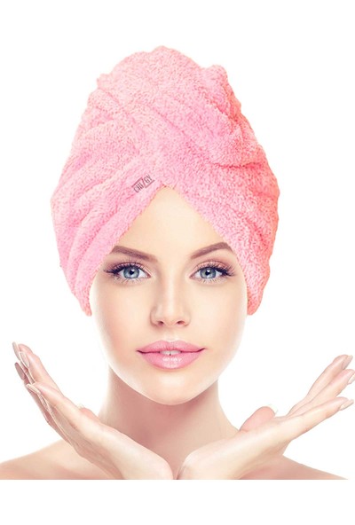 Chizgy Mikrofiber Düğmeli Saç Havlusu Saç Bonesi Saç Kurulama Bonesi