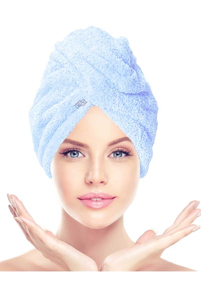 Chizgy Mikrofiber Düğmeli Saç Havlusu Saç Bonesi Saç Kurulama Bonesi