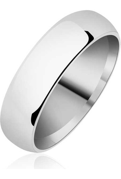 Gumush 5 mm Düz Bombeli Gümüş Alyans