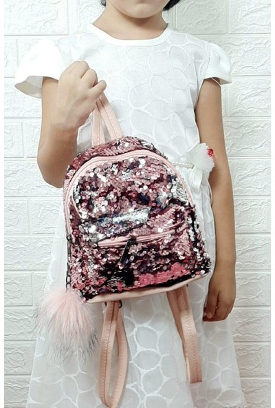 Fiyra Pullu Kız Çocuk Sırt Çantası (Pullar Yön ve Renk Değiştiren Çanta)