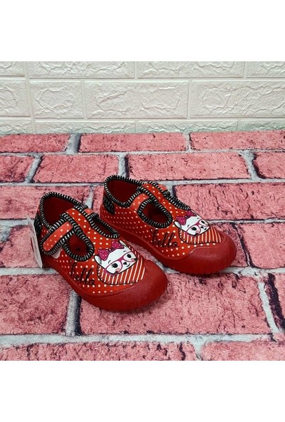 Gezer 02955 Kırmızı Hafif Rahat Polarlı Cırtlı Kız Çocuk Panduf