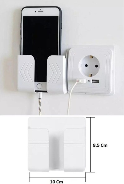 Ozzy Store Yapıştırmalı Telefon Kumanda Tutucu Mobil Şarj Priz Askısı