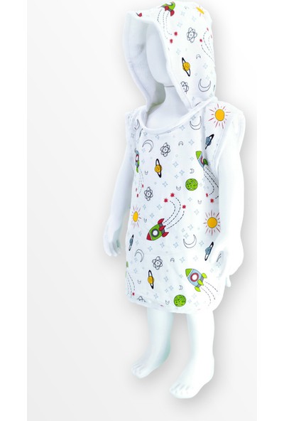 Organik Pamuk Müslin Içi Havlulu Panço - Uzay Organik Pamuk Müslin Içi Havlulu Panço - Uzay