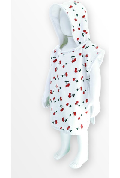 Organik Pamuk Müslin Içi Havlulu Panço - Kirazlar Organik Pamuk Müslin Içi Havlulu Panço - Kirazlar