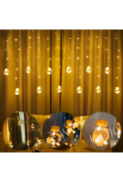 Runedo Toplu 12 Adet Perde LED Süs Işık Yılbaşı Işık 220 Volt Eklenebilir 8 Modlu Sarı Renk Runedo Toplu 12 Adet Perde LED Süs Işık Yılbaşı Işık 220 Volt Eklenebilir 8 Modlu Sarı Renk