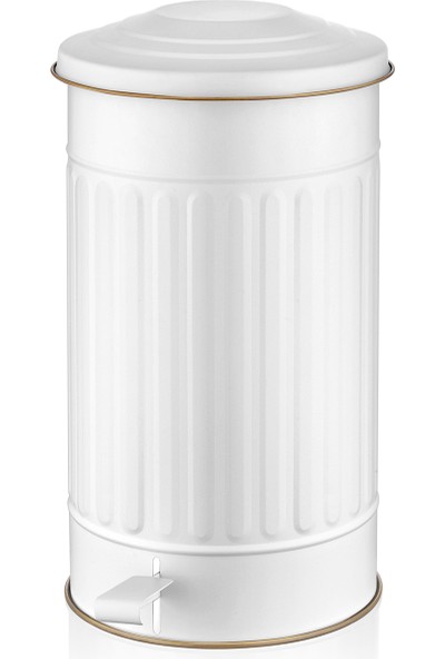 The Mia Çöp Kovası Özel Beyaz Gold Galvaniz 24 Lt