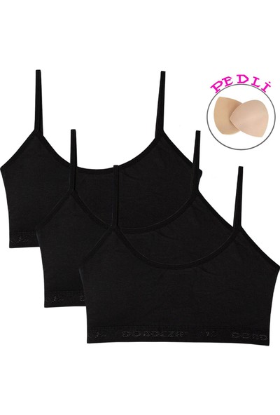 İlbaş Genç Kız Yarım Atlet Ip Askı Pedli Büstiyer 3'lü Set İlbaş Genç Kız Yarım Atlet Ip Askı Pedli Büstiyer 3'lü Set