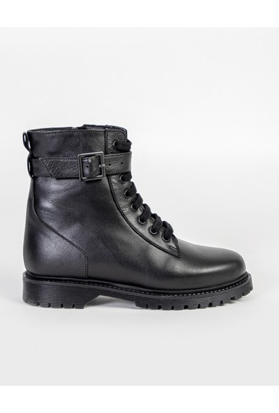 Volq Shoes Kadın Deri Kemer Detaylı Bot
