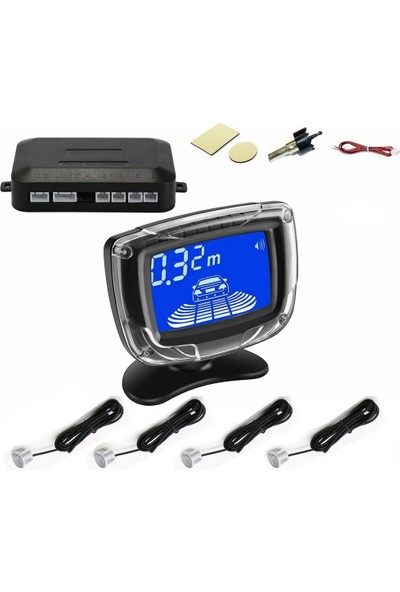 Techmaster LCD Ekranlı Araç Park Sensörü Ses Ikazlı 4 Sensörlü Gümüş Techmaster LCD Ekranlı Araç Park Sensörü Ses Ikazlı 4 Sensörlü Gümüş