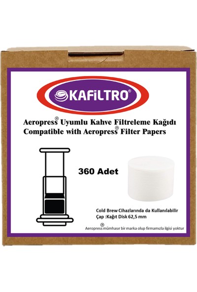 Kafiltro Aeropress Uyumlu Kahve Filtresi 360 Ad. Kafiltro Aeropress Uyumlu Kahve Filtresi 360 Ad.