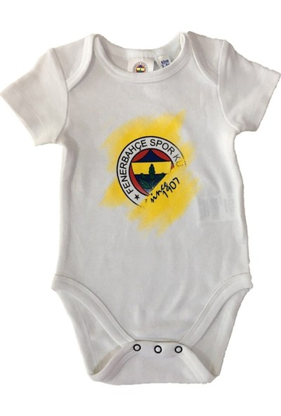 Fenerbahçe Bebek Lisanslı Arma Logolu Beyaz Body Fenerbahçe Bebek Lisanslı Arma Logolu Beyaz Body