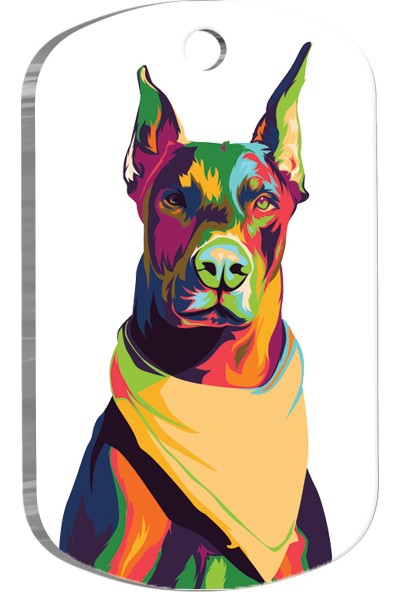 Altın Pati Doberman Tasarım Köpek Künyesi