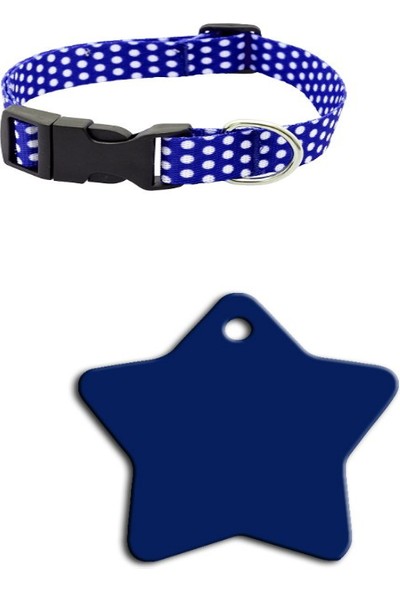 Altın Pati Desenli Ayarlanabilir Köpek Boyun Tasması M Boy 25-40 Cm+Büyük Yıldız Künye
