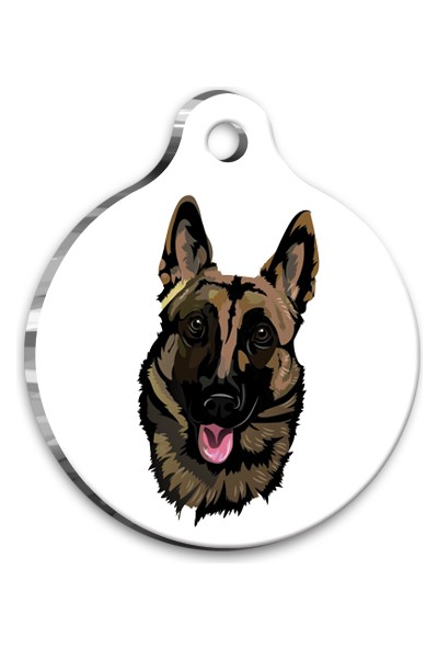 Altın Pati Belçika Malinois Yuvarlak Köpek Künyesi