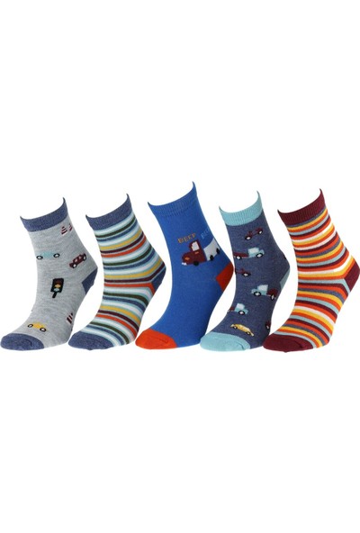 Polaris Cars 5 Lı Skt-B 1pr Çok Renkli Erkek Çocuk Soket Çorap