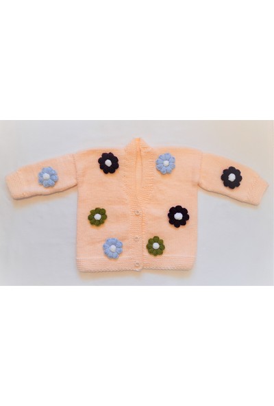 Handmade Kız Çocuk Çiçekli Hırka