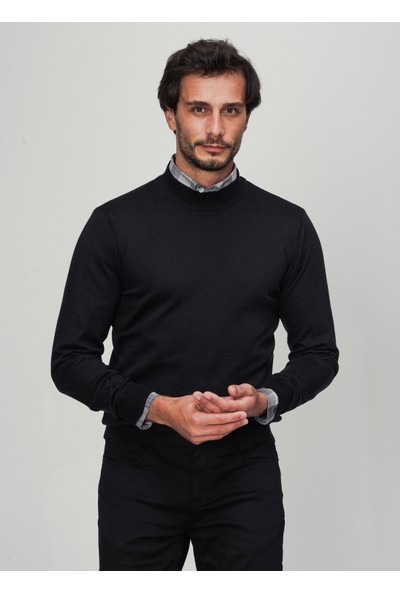 People By Fabrika Siyah Erkek Kazak