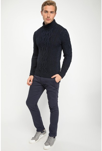 Erkek Balıkçı Yaka Slim Fit Kazak