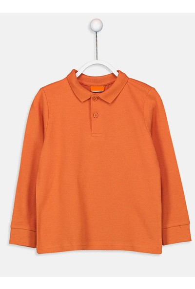 Nacar Çarşı Polo Yaka Uzun Kol Kırmızı T-Shirt