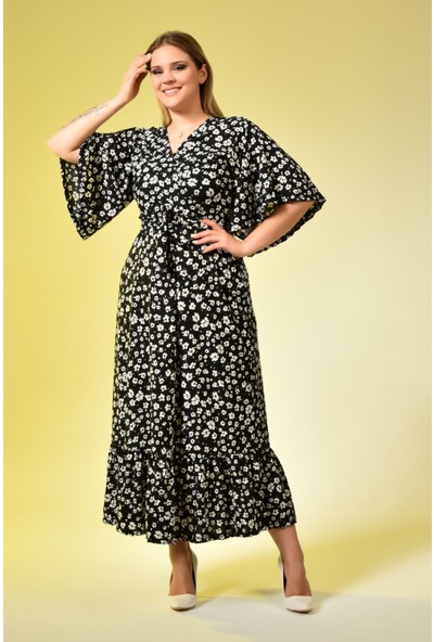 Macfly Kruvaze Yaka Elbise