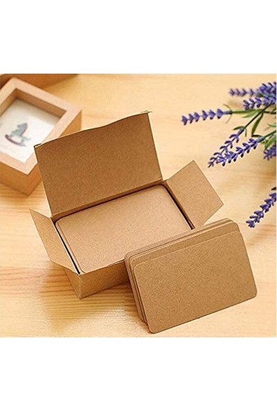 Darksent Kraft Mini Kartvizit Boş 5 x 3.2 cm 100 Adet Oval Köşeli