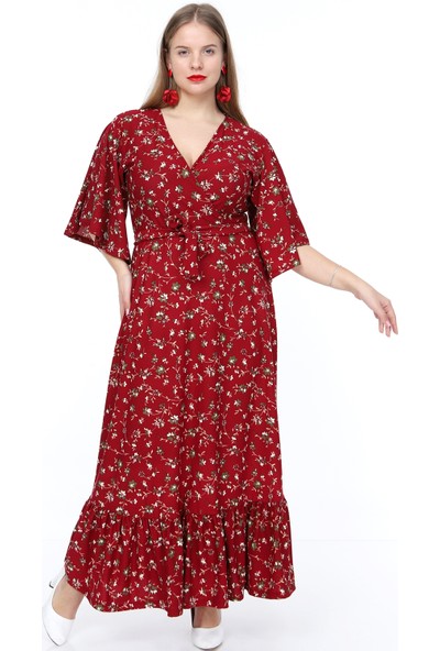 Macfly Şifon Astarli Uzun Elbise