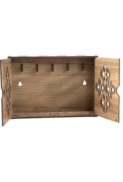 Darksent Ahşap Anahtar Dolabı Kapaklı Anahtar Askısı - Meşe Darksent Ahşap Anahtar Dolabı Kapaklı Anahtar Askısı - Meşe