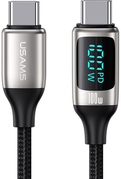 Usams US-SJ546 Dijital Göstergeli Çipli, Örgülü, 1.2m Pd 100W Type-C Hızlı Şarj ve Data Kablosu Usams US-SJ546 Dijital Göstergeli Çipli, Örgülü, 1.2m Pd 100W Type-C Hızlı Şarj ve Data Kablosu