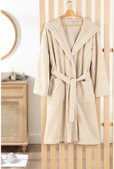 English Home Softy Triga Pamuklu Bornoz L-Xl Bej