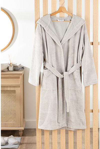 English Home Softy Triga Pamuklu Bornoz L-Xl Gri