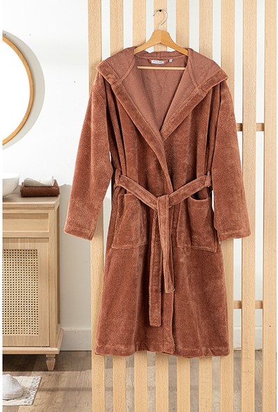 English Home Softy Triga Pamuklu Bornoz L-Xl Gül Kurusu