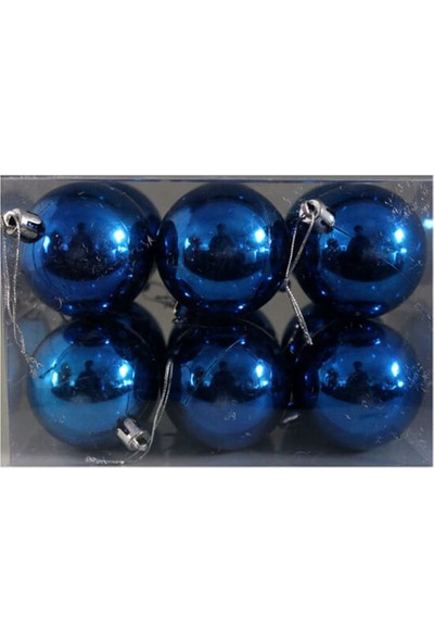 Parti Adresi Yılbaşı Topu Mavi 8 cm 6'lı Parti Adresi Yılbaşı Topu Mavi 8 cm 6'lı