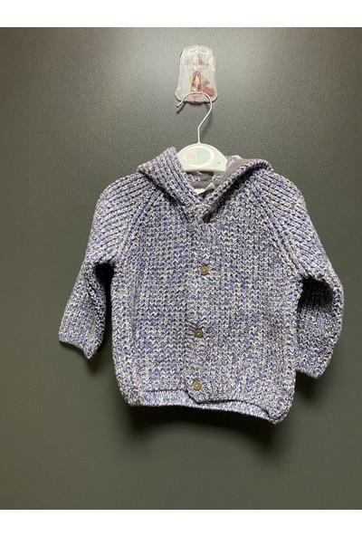 Next Baby 3-6 Ay Mavi Kapüşonlu Hırka