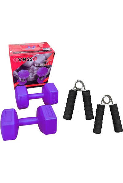 Avessa 1 kg Dambıl 2 Adet & El Yayı Egzersiz Seti Avessa 1 kg Dambıl 2 Adet & El Yayı Egzersiz Seti