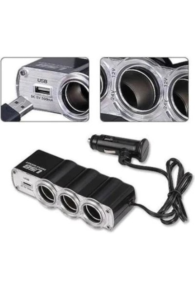 Eraks Araba Araç Oto Çakmak Çoklayıcı Çoğaltıcı Soketi USB Çakmaklık Eraks Araba Araç Oto Çakmak Çoklayıcı Çoğaltıcı Soketi USB Çakmaklık
