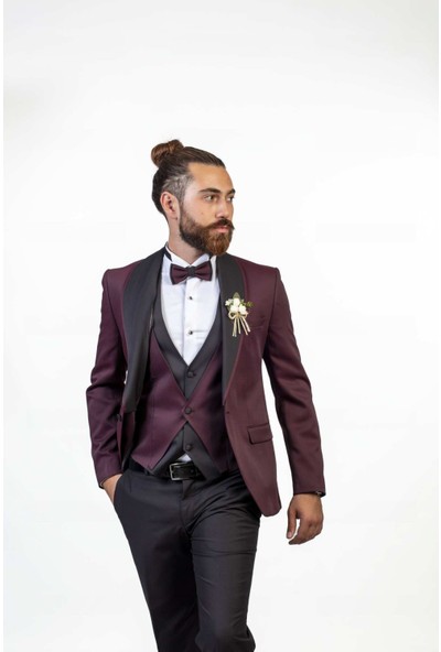 Moda Rabin Erkek Damatlık Smokin Damatlık Takım Elbise Çıkma Yaka Yelekli Moda Rabin Erkek Damatlık Smokin Damatlık Takım Elbise Çıkma Yaka Yelekli