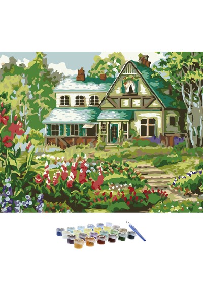 Peak Hobby Yayla Evi Çerçevesiz Sayılarla Boyama Seti 40 x 50 cm