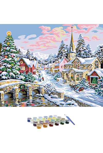 Peak Hobby Yeni Yıl Çerçevesiz Sayılarla Boyama Seti 40 x 50 cm