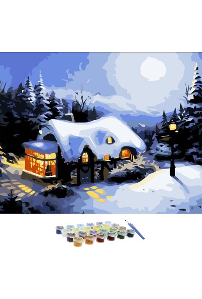 Peak Hobby Beyaz Çatı Sayılarla Boyama Seti 40 x 50 cm Peak Hobby Beyaz Çatı Sayılarla Boyama Seti 40 x 50 cm