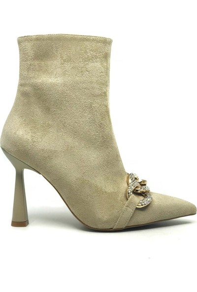 Trendytopuk Bej Süet Bootie - Alessıa Trendytopuk Bej Süet Bootie - Alessıa
