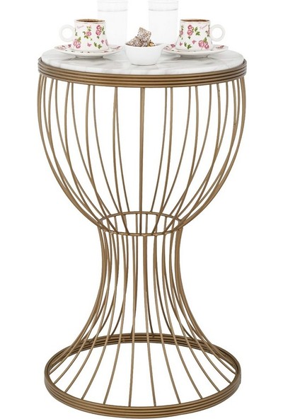 Begüsa Tarz 2 Yönlü Eskitme-Mermer Sehpa