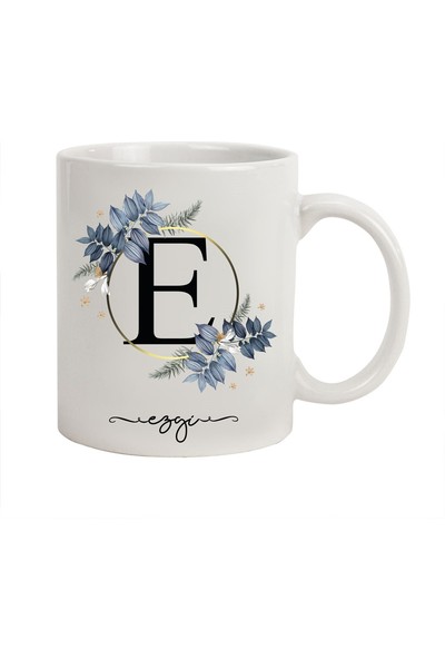 Hediye Rengi Isme Özel Kupa Bardak - Çiçekli Çerçeve M2 Hediye Rengi Isme Özel Kupa Bardak - Çiçekli Çerçeve M2