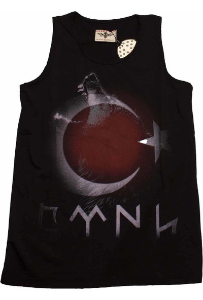 T-Shirt35 Türk Yazı Türkiye Kurt Wolf Kolsuz Atlet Tişört