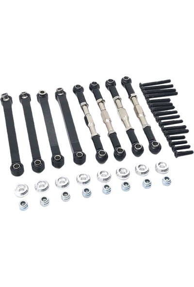 Rc Araba Metal Şasi Çekme Çubuk Turnbuckle Rod Link Mn D90 D91 1:12 Siyah