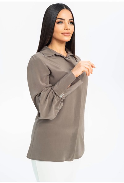 Lavinist Ipek Koyu Vizon Gömlek