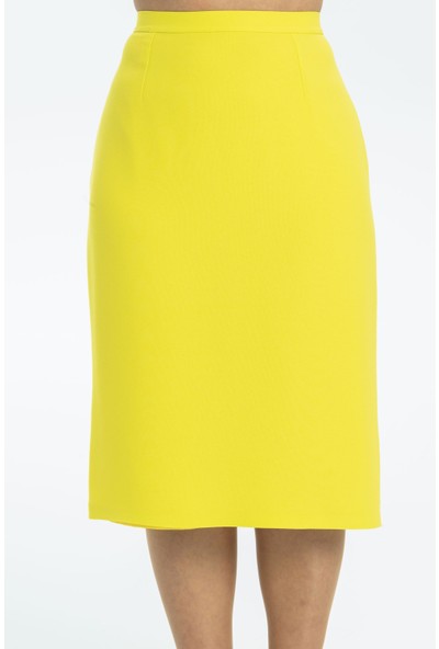 Lavinist Neon Sarı Krep Etek