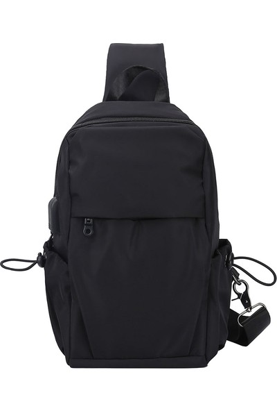 Sling Sırt Çantası USB Şarj Bağlantı Noktası Anti-Hırsızlık Erkek Göğüs Çantası Rahat Omuz Çantası Daypack Siyah Sling Sırt Çantası USB Şarj Bağlantı Noktası Anti-Hırsızlık Erkek Göğüs Çantası Rahat Omuz Çantası Daypack Siyah