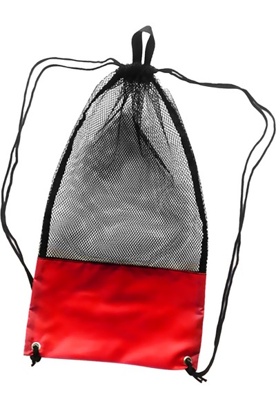 Scuba Dalış Ipli Örgü Çanta Omuz Askısı ile - Kırmızı ve Siyah