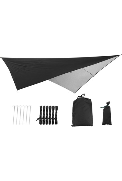 Su Geçirmez Yağmur Sinek Çadır Tarp Kamp Hamak Branda Halatlar Siyah Gümüş Su Geçirmez Yağmur Sinek Çadır Tarp Kamp Hamak Branda Halatlar Siyah Gümüş